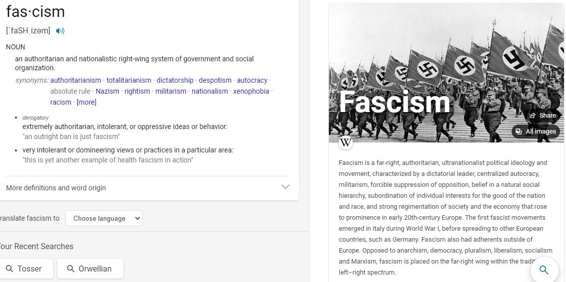 The Definition of Fascism for you MAGA Trump- Deniers and Non Believers ...