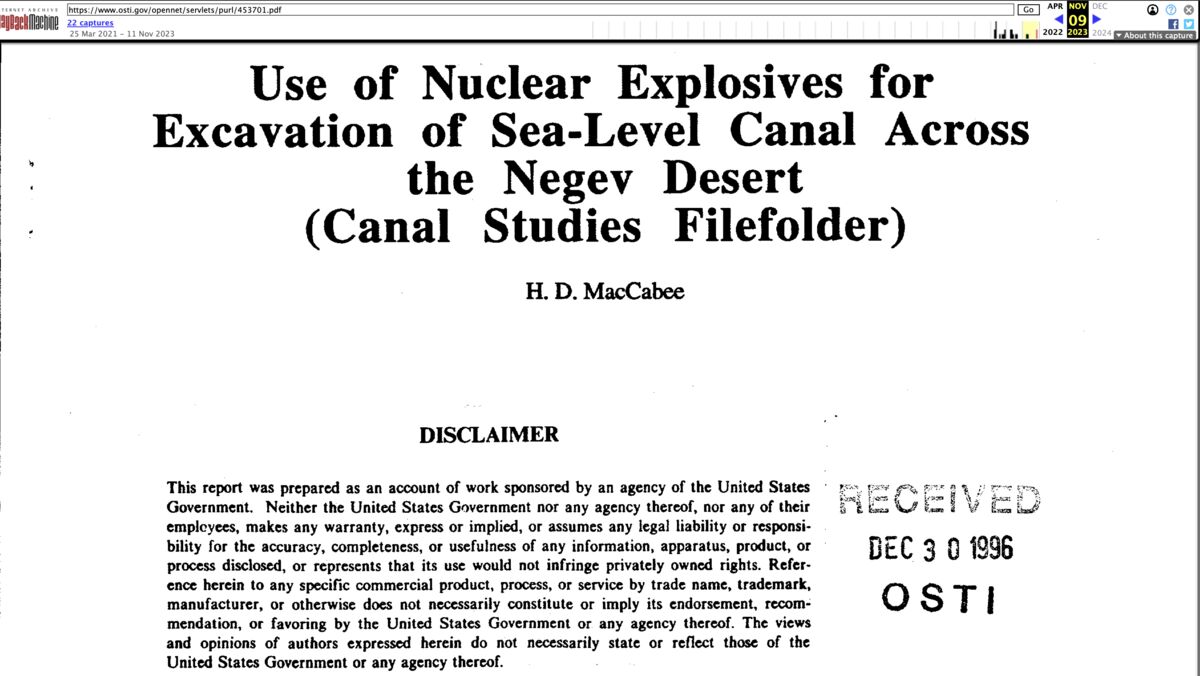 What is "The Ben Gurion Canal Project"? The US and Israel have been ...