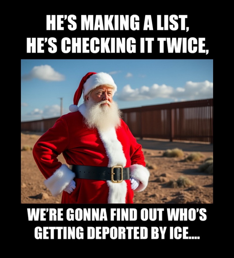 Santa making his list! ICE for Christmas!