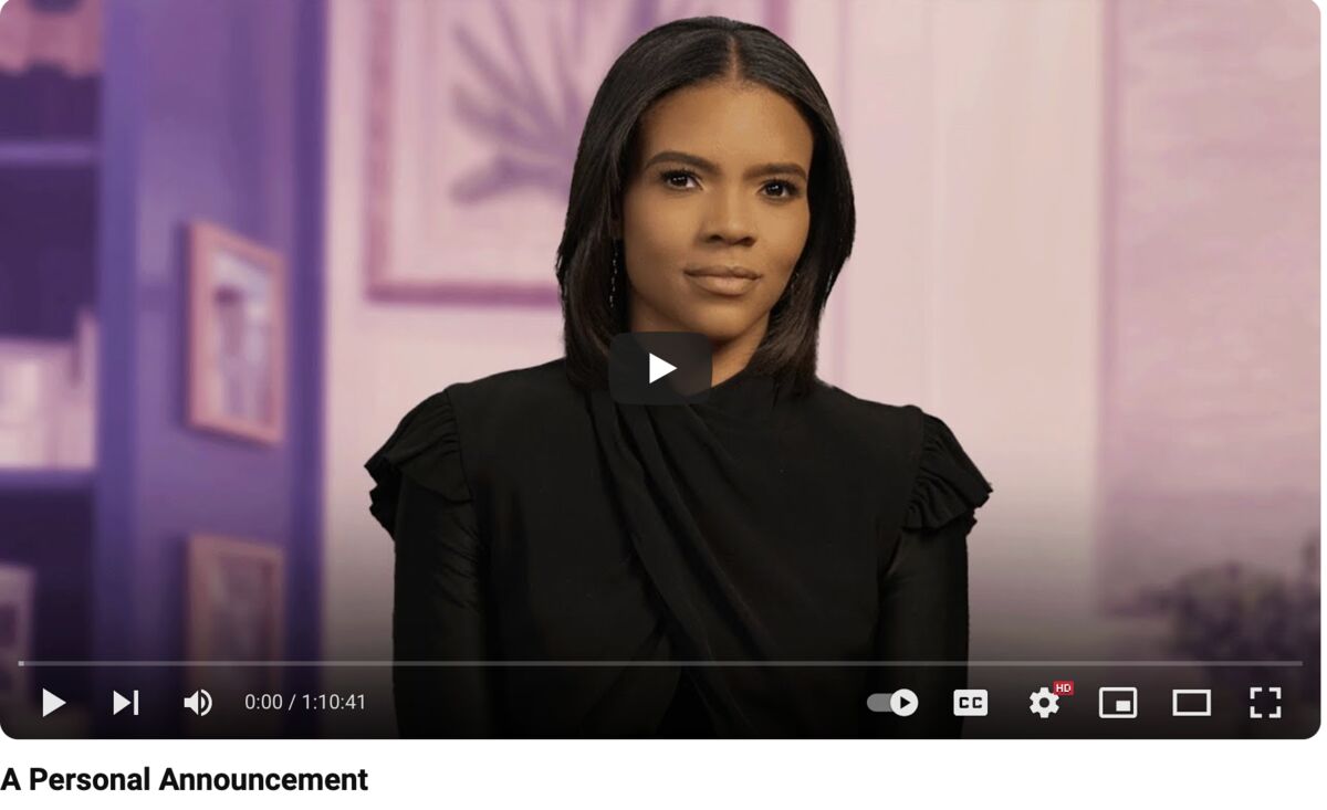 Candace Owens "Personal Announcement": Watch the first 5:48 seconds of ...