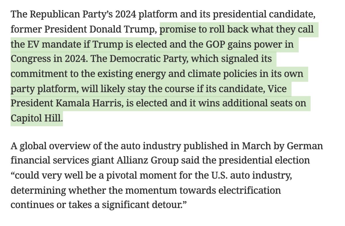 Presidential Election Will Determine If Electric Vehicles Keep Surging ...