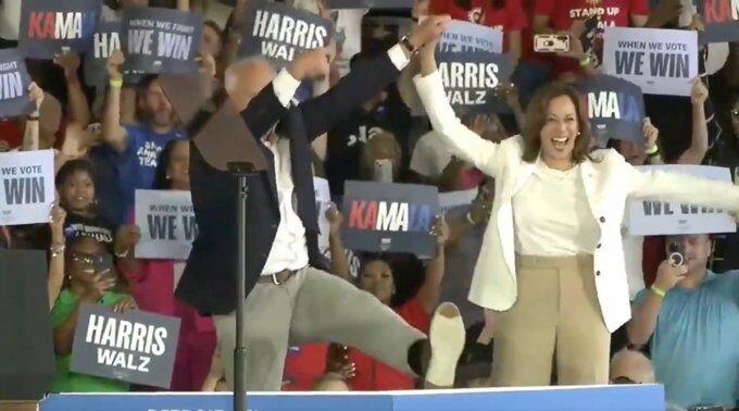 Walz calls Harris a Prostitutor, now shown kicking her in the a$$: 1st ...