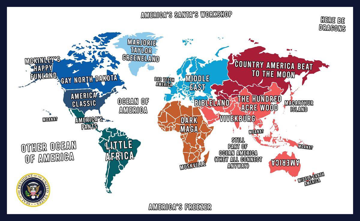 The Babylon Bee Has Obtained Trump's New And Improved World Map: The ...