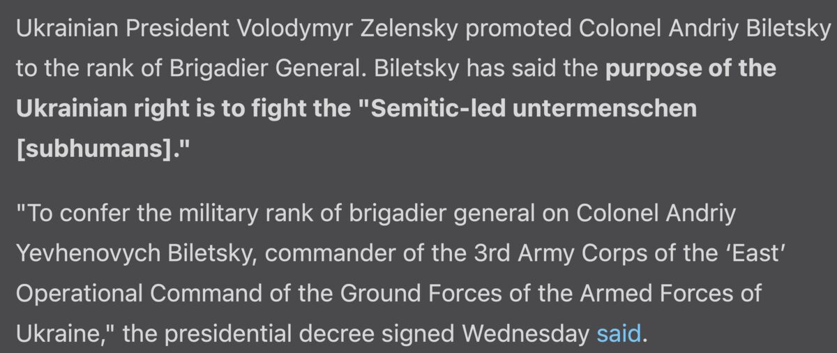 Ukraine Promotes Neo-Nazi Founder Of Azov Regiment To Brigadier General ...