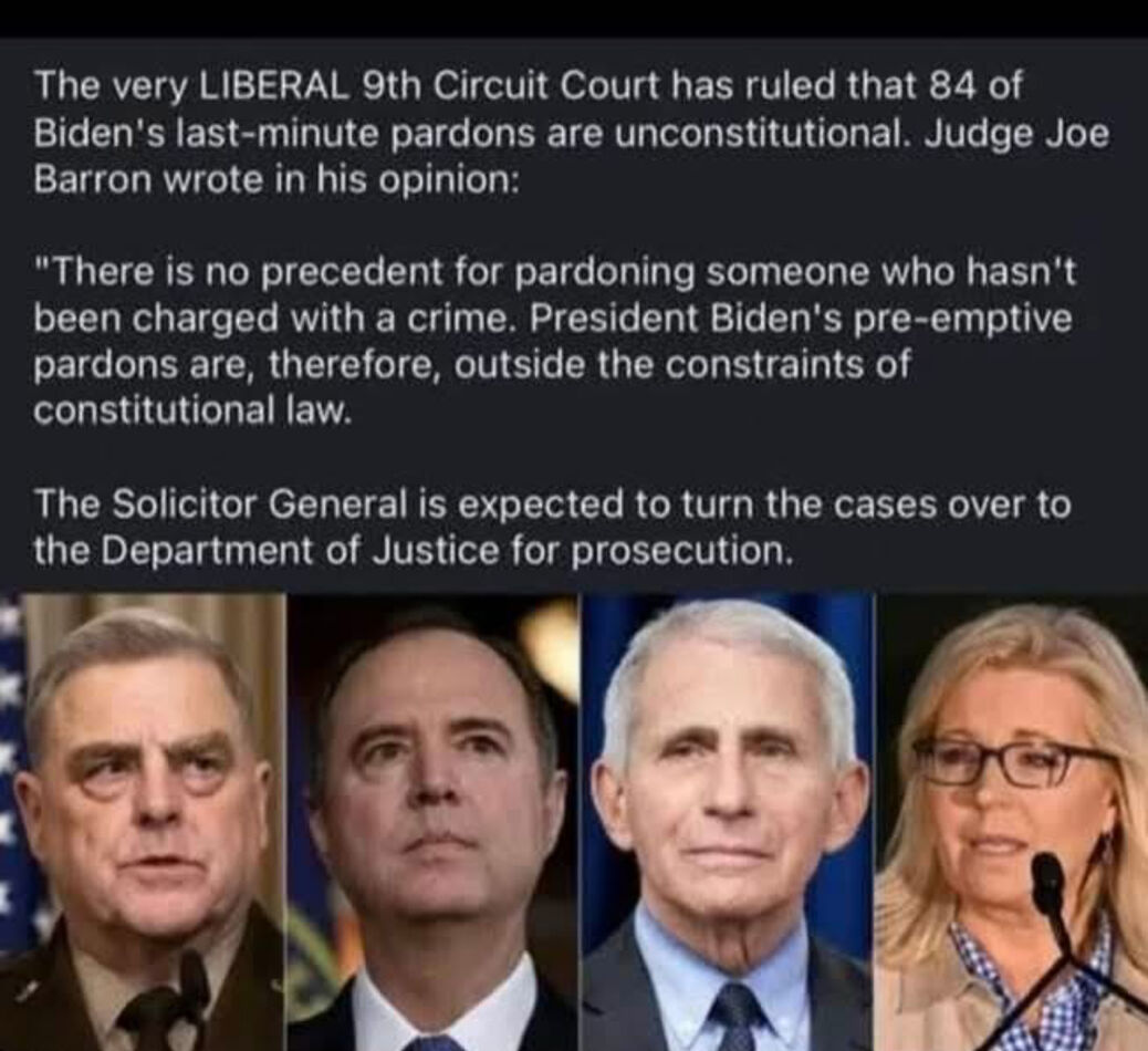 Biden's pardons shot down: Well not even the ninth circuit could save Biden's illegal and ...