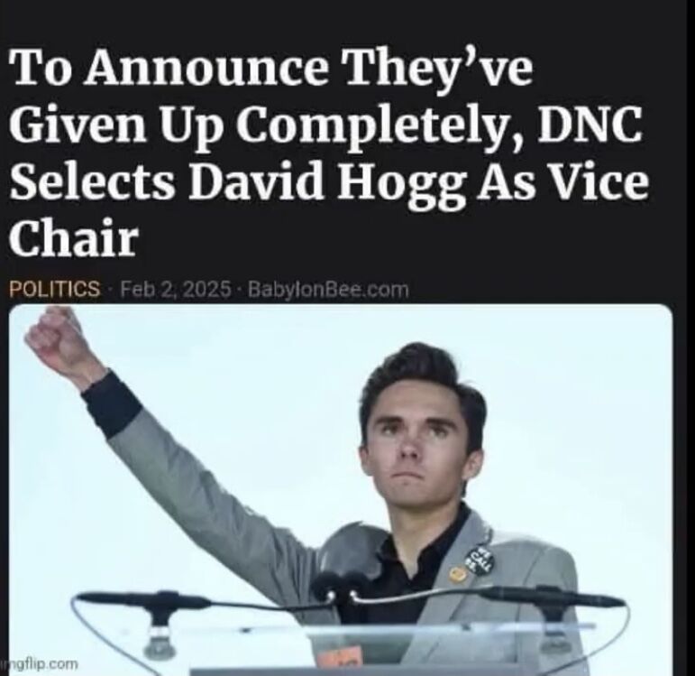 To Announce They’ve Given Up Completely, DNC Selects David Hogg As Vice ...