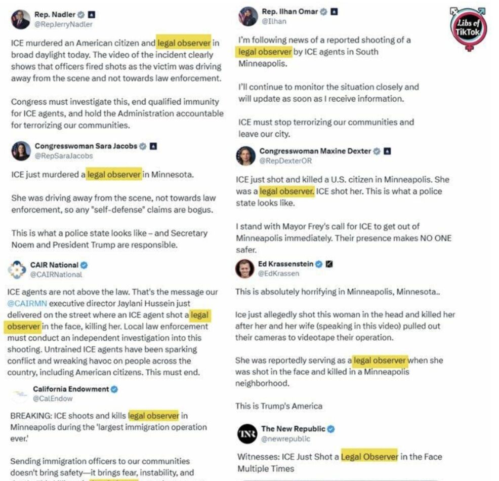 Main Stream Media's Latest "Talking Point" -LEGAL OBSERVER! "It didn't ...